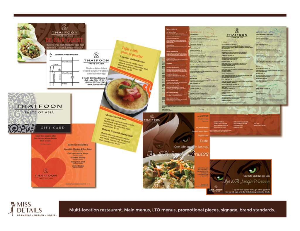 RESTAURANT BRANDING + MENU DESIGNS
